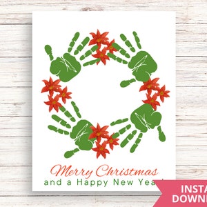 Handprint Wreath Craft |kids Christmas Craft Keepsake |christmas Kids ...
