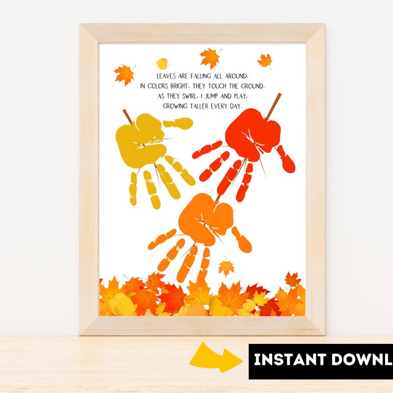 Leaf Handprint Art - Etsy