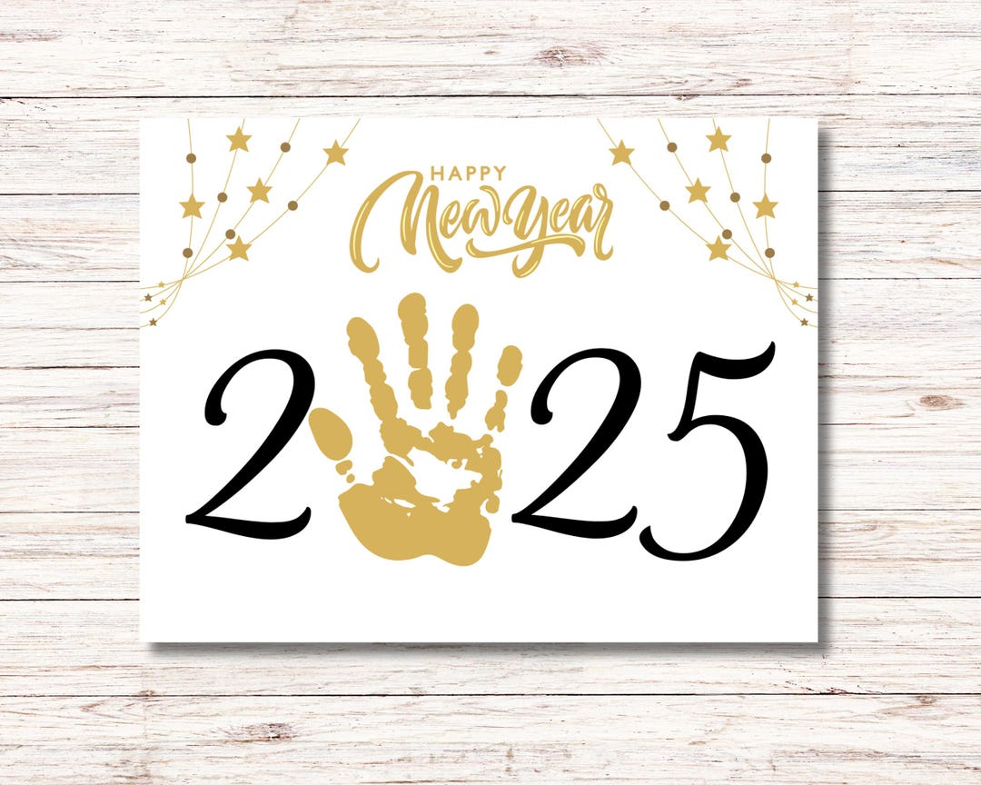 2025 New Years Handprint Art - Holiday Craft for Kids - New Year ...