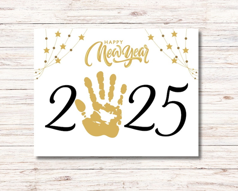 2025 New Years Handprint Art - Holiday Craft for Kids - New Year ...