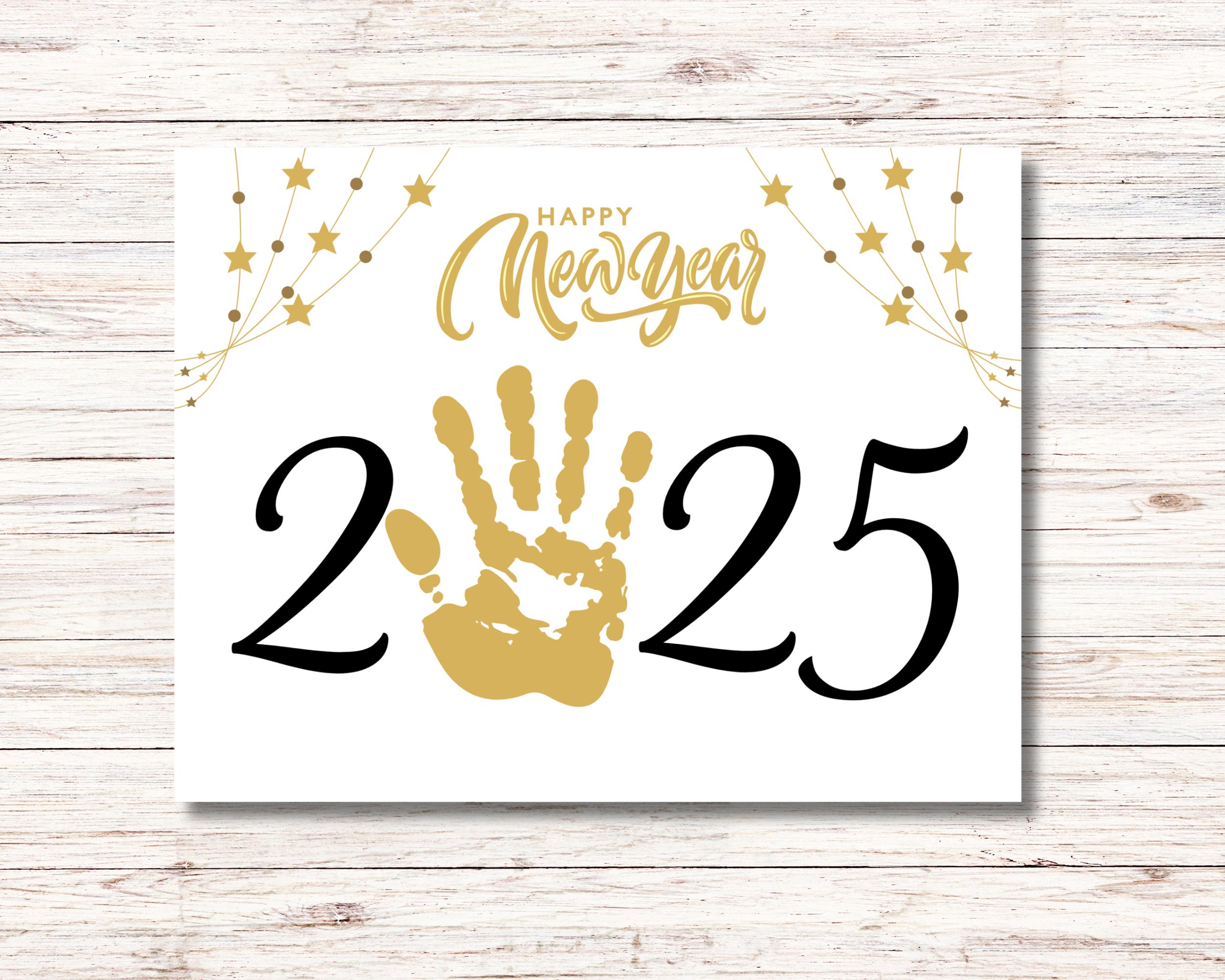 2025 New Years Handprint Art - Holiday Craft for Kids - New Year ...