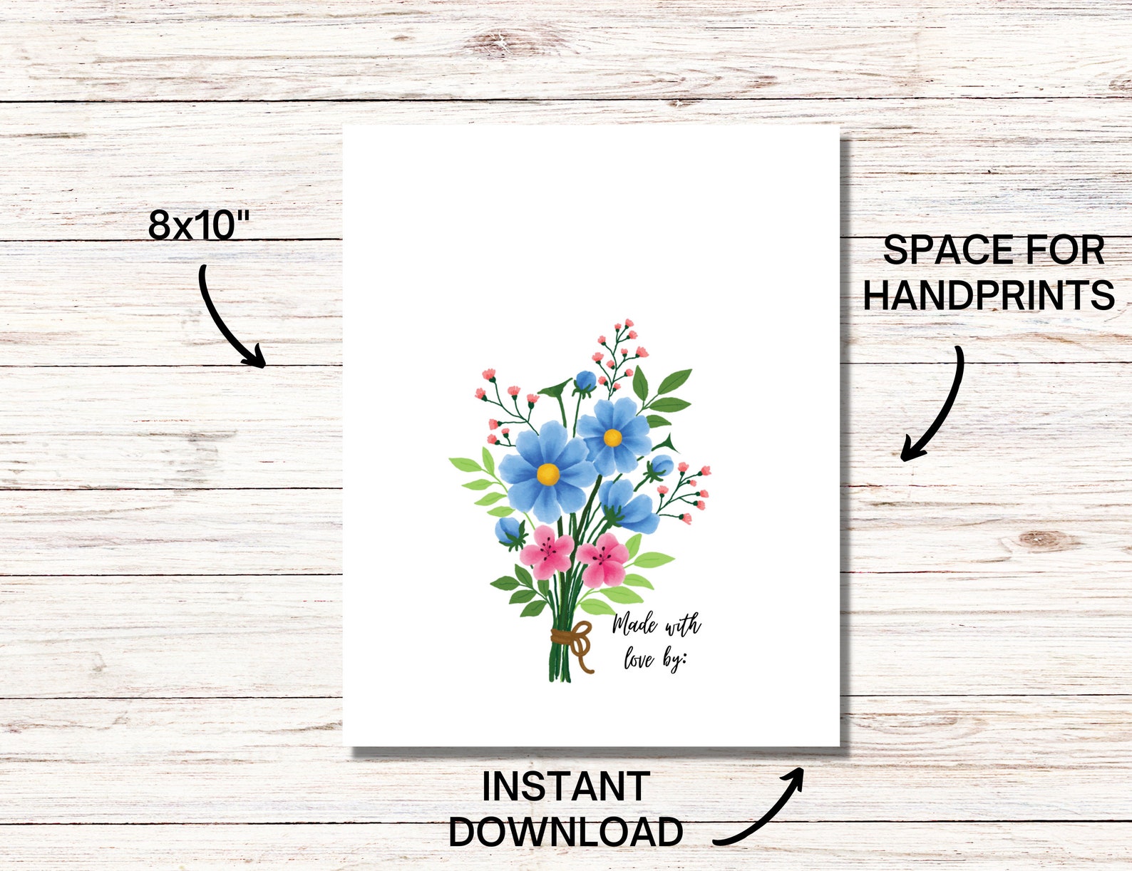 Handprint Flower Bouquet | Flower Handprint Sign - Etsy