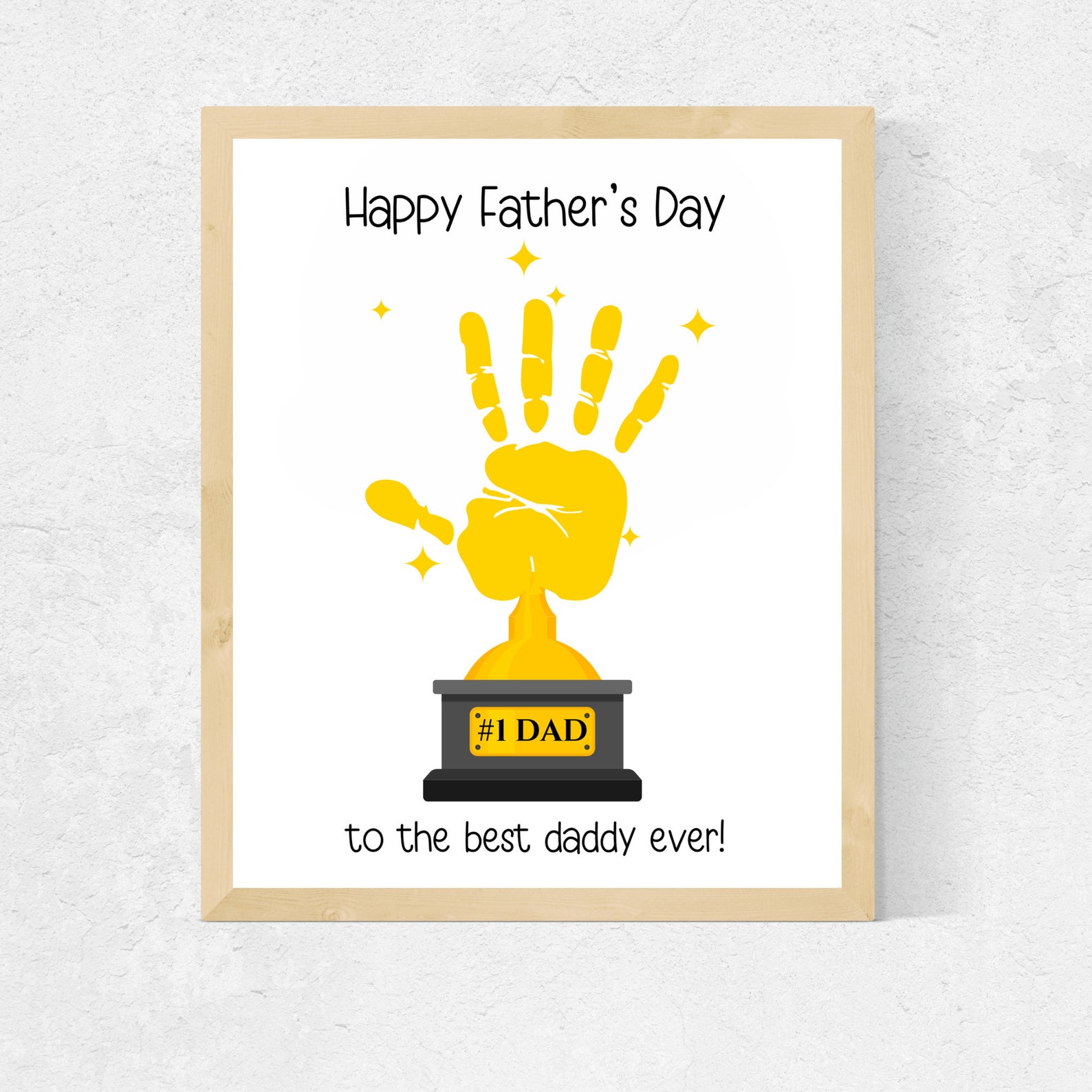Handprint Trophy for Dad, DIY Father's Day Gift, Kids Keepsake Art ...