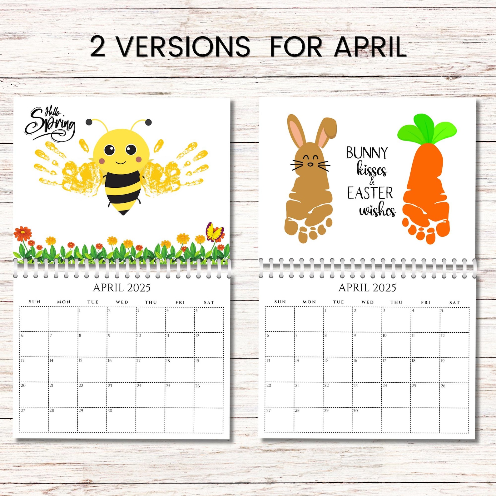 2025 Handprint Calendar, Monthly Handprint Art, Memory Keepsake, Kids ...