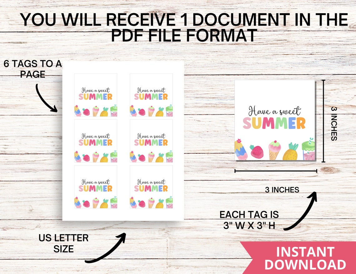 Have a Sweet Summer Printable Tag | End of School Year Gift Idea ...