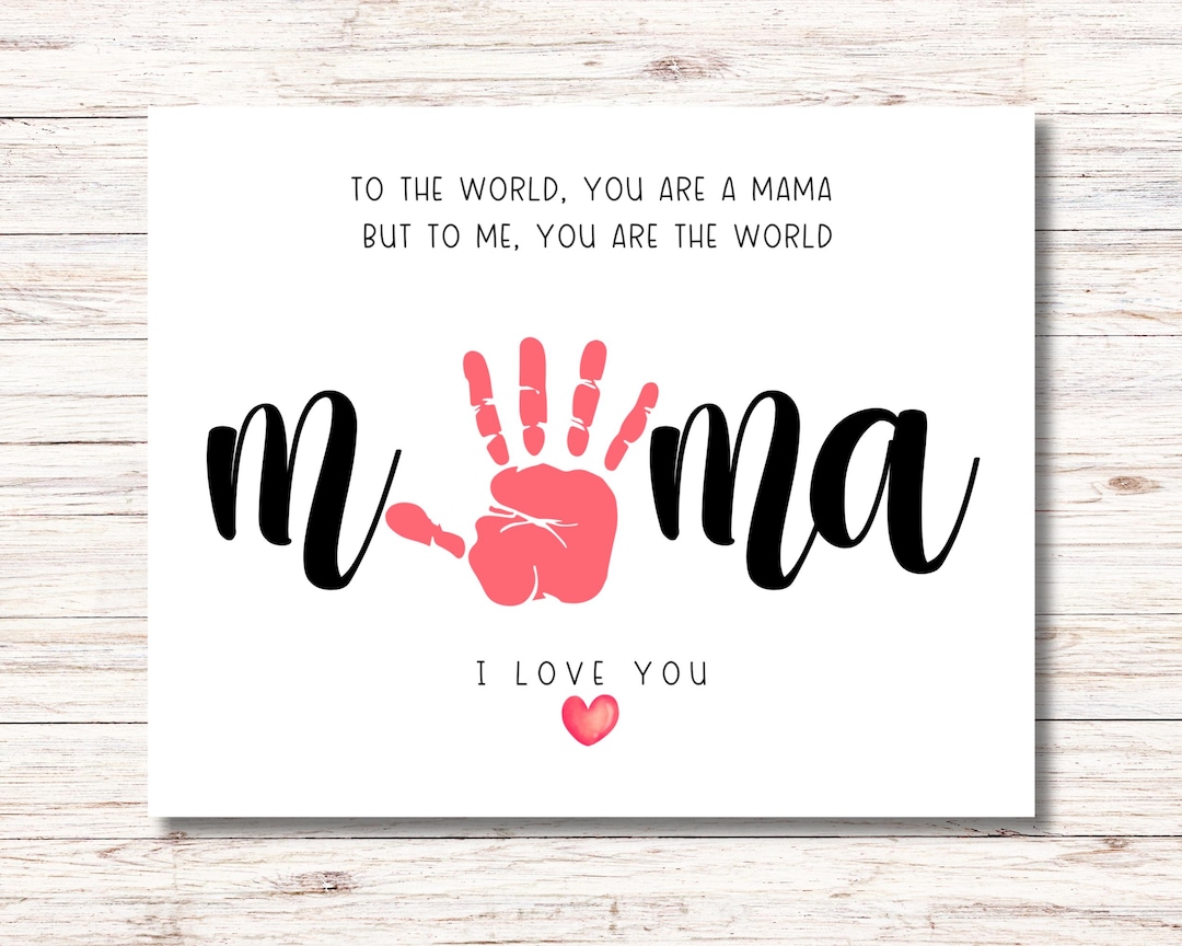 Mama Handprint Craft, DIY Gift for Mom - Toddler Craft for Mother's Day ...