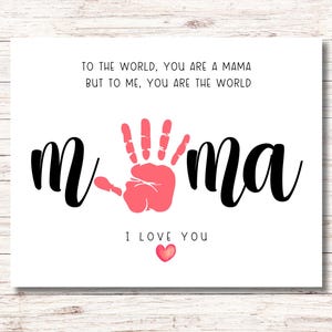 Mama Handprint Craft, DIY Gift for Mom - Toddler Craft for Mother's Day ...