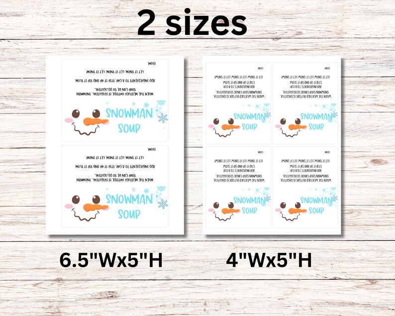 Printable Snowman Soup Hot Chocolate Favors Treat Bag Topper, Christmas ...