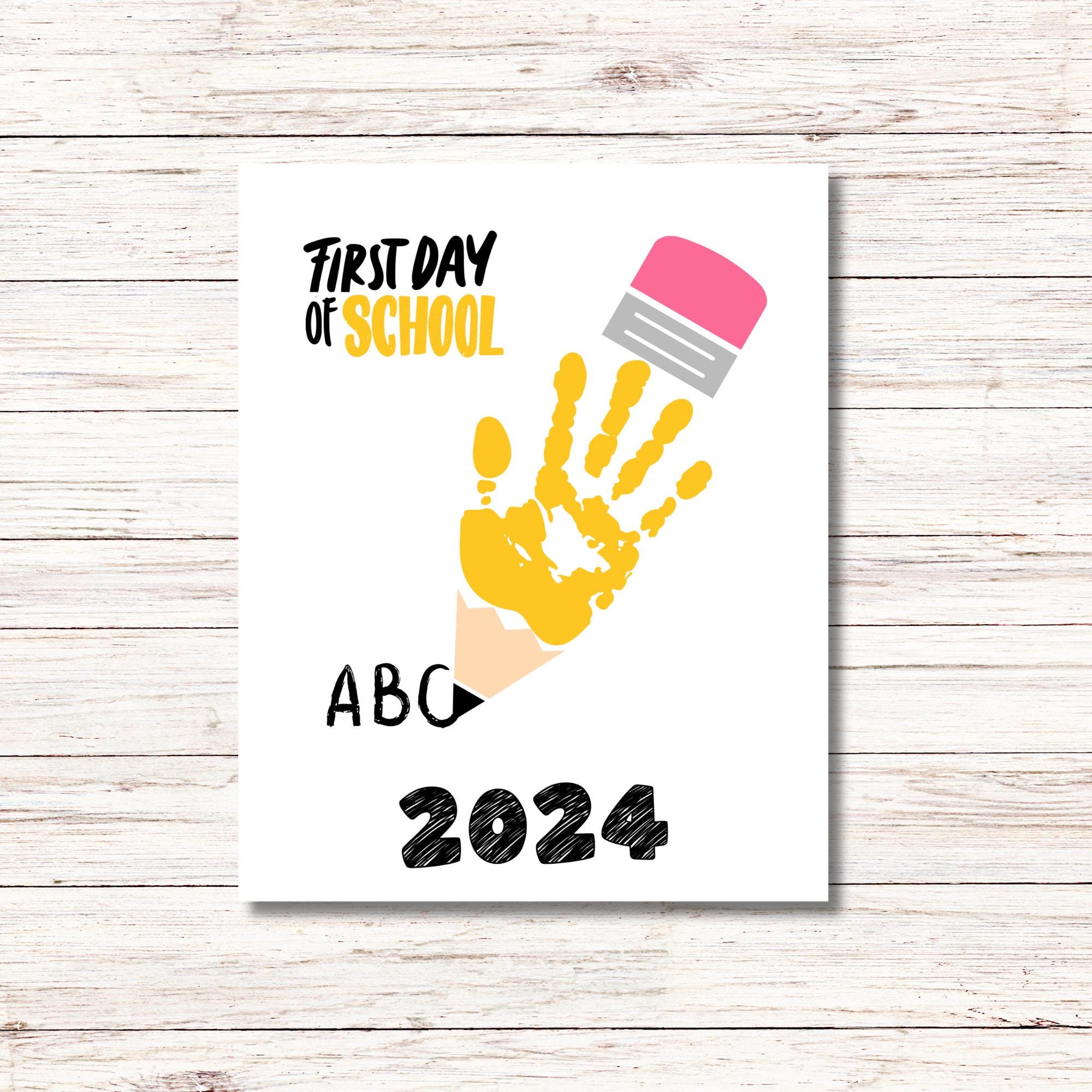 First Day of School Pencil Handprint Craft, Back to School Poem ...