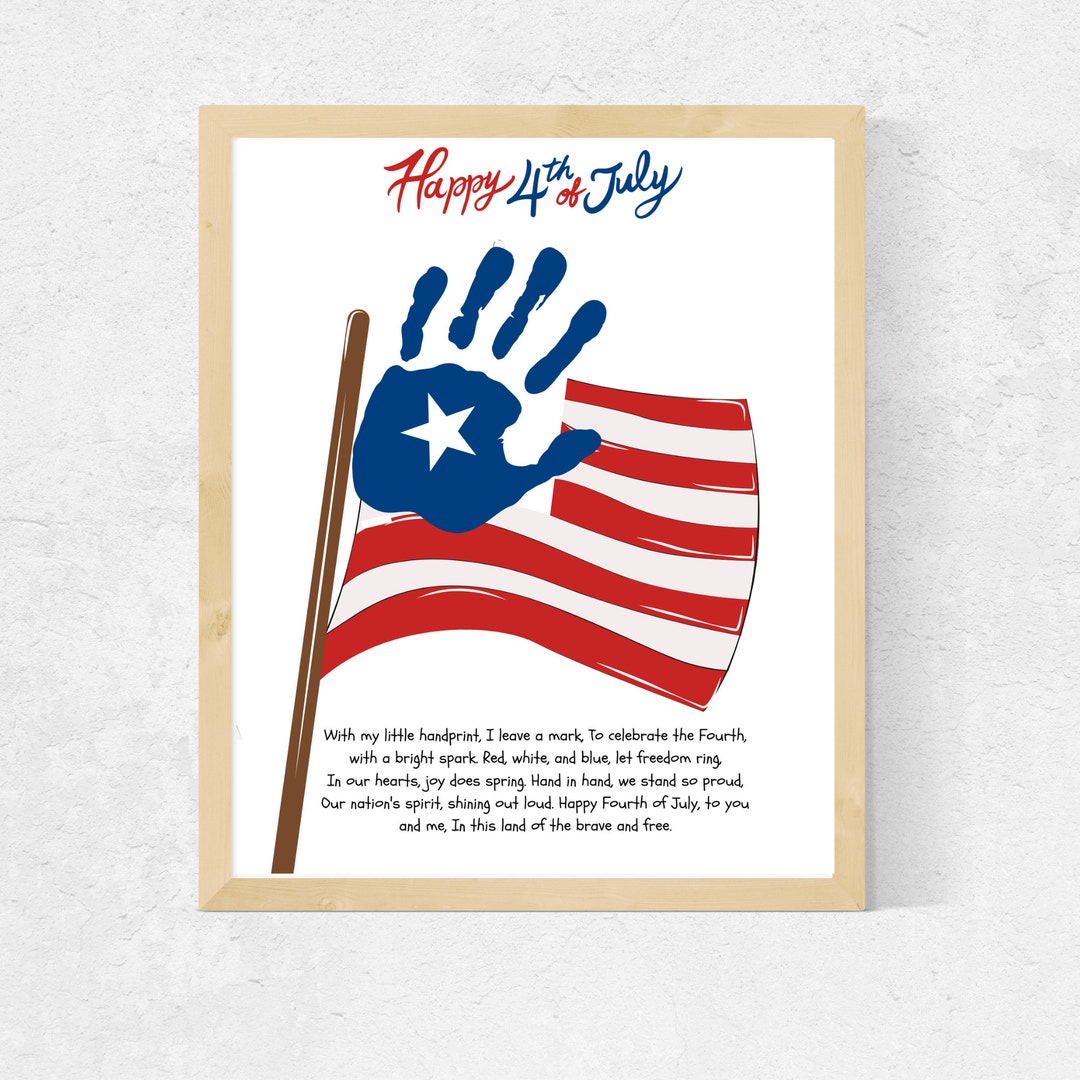 July 4th Handprint Art, 4th of July Handprint Craft, Handprint American ...