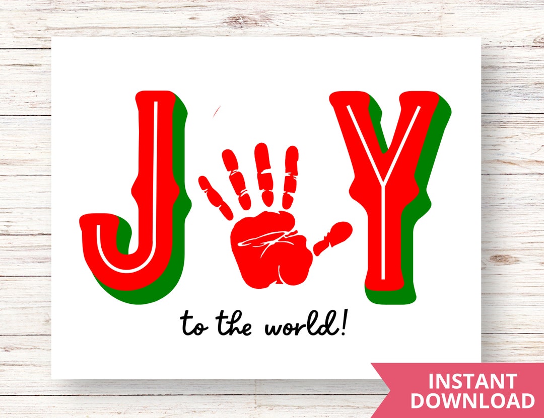 JOY Handprint Craft Christmas Handprint Art Craft (Instant Download) - Etsy