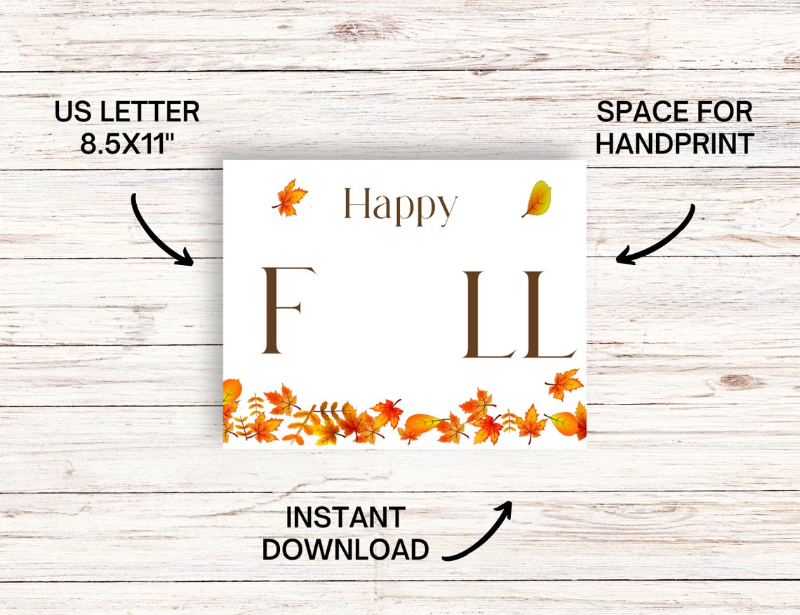 Happy Fall Handprint Art Craft Keepsake | Fall Handprint Art Craft for ...