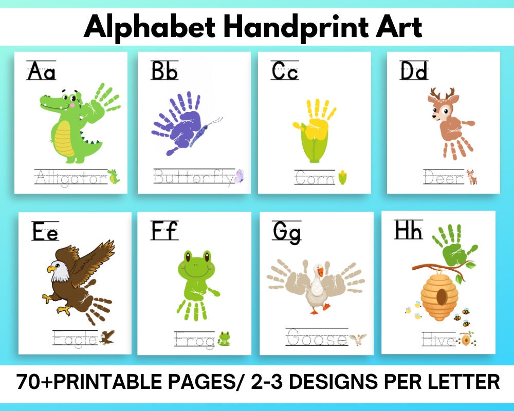 Alphabet Handprint Art Craft Book ABC Handprint Art Book - Etsy
