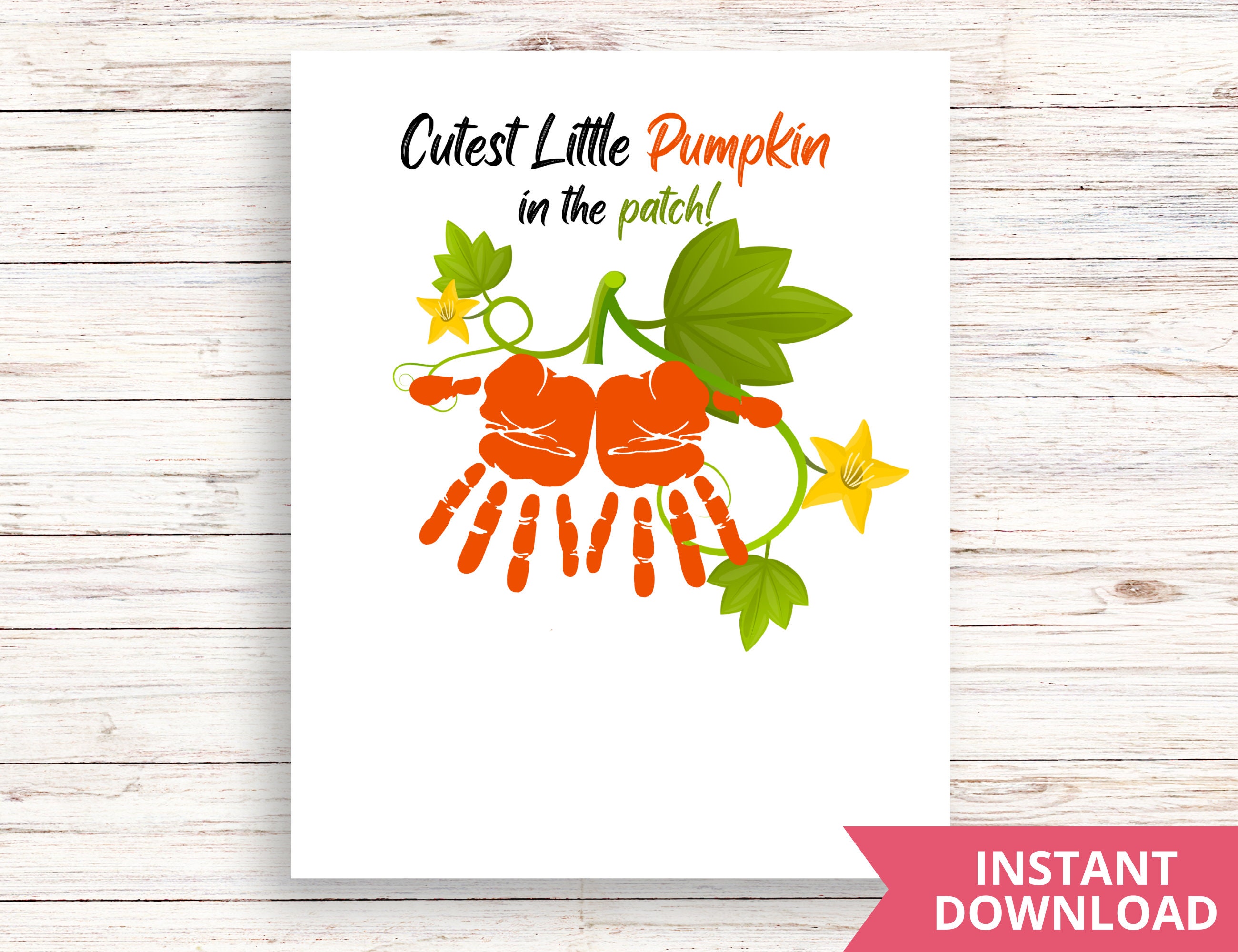 Cutest Little Pumpkin in the Patch Footprint/ Handprint Art Craft ...