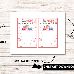 Printable Fruit Snack Valentines, Easy Kids Classroom Cards, Fruit ...