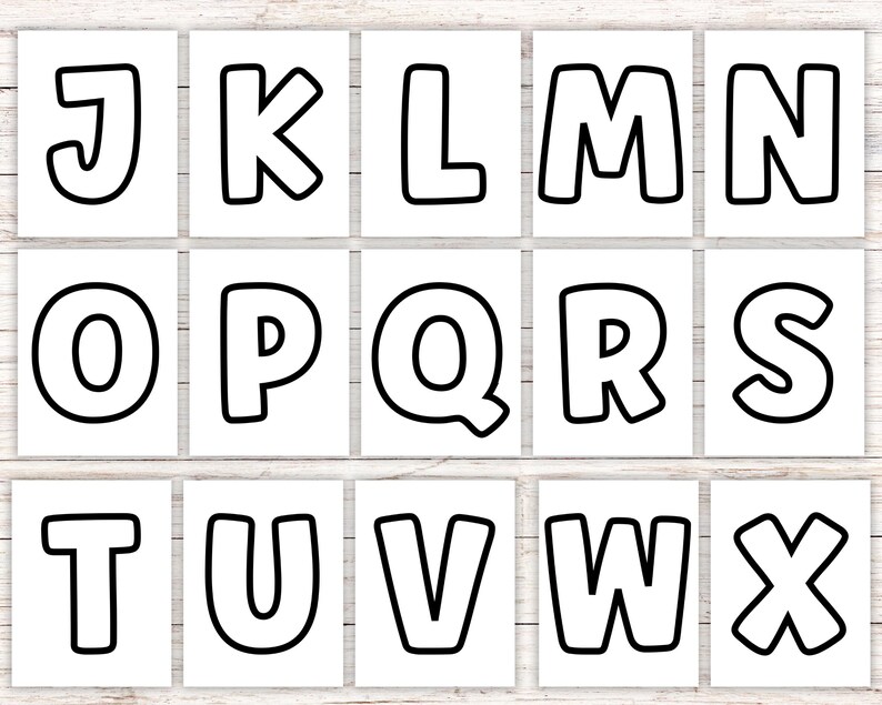 Printable Alphabet Uppercase Bubble PDF, Individual Letters A-Z for ...
