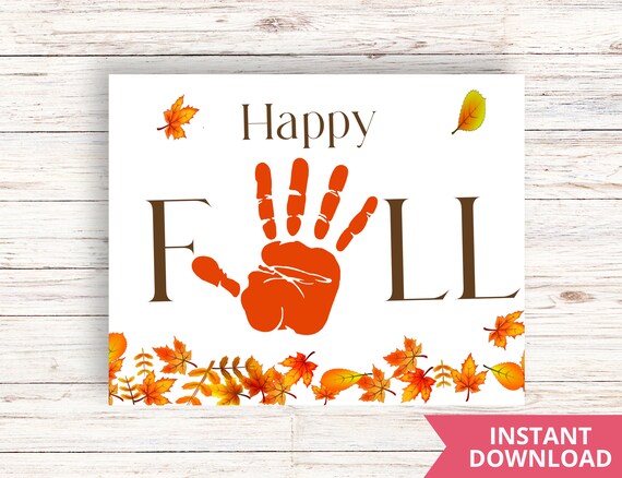 Happy Fall Handprint Art Craft Keepsake Fall Handprint Art - Etsy