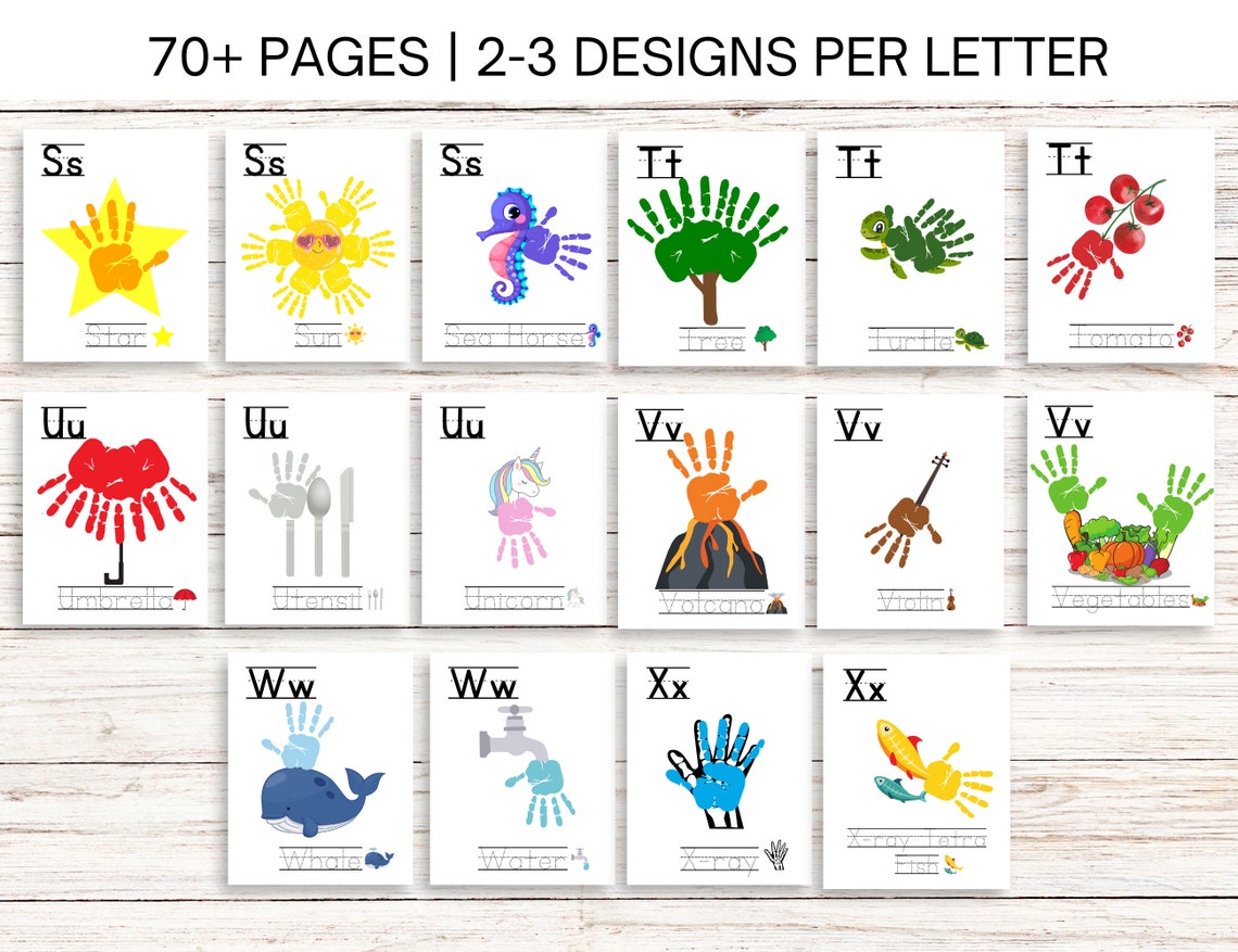 A-Z ABC Alphabet Handprint Art Pack Craft Book| Classroom Preschool ...
