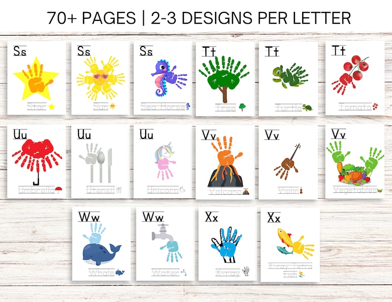 A-Z ABC Alphabet Handprint Art Pack Craft Book| Classroom Preschool ...