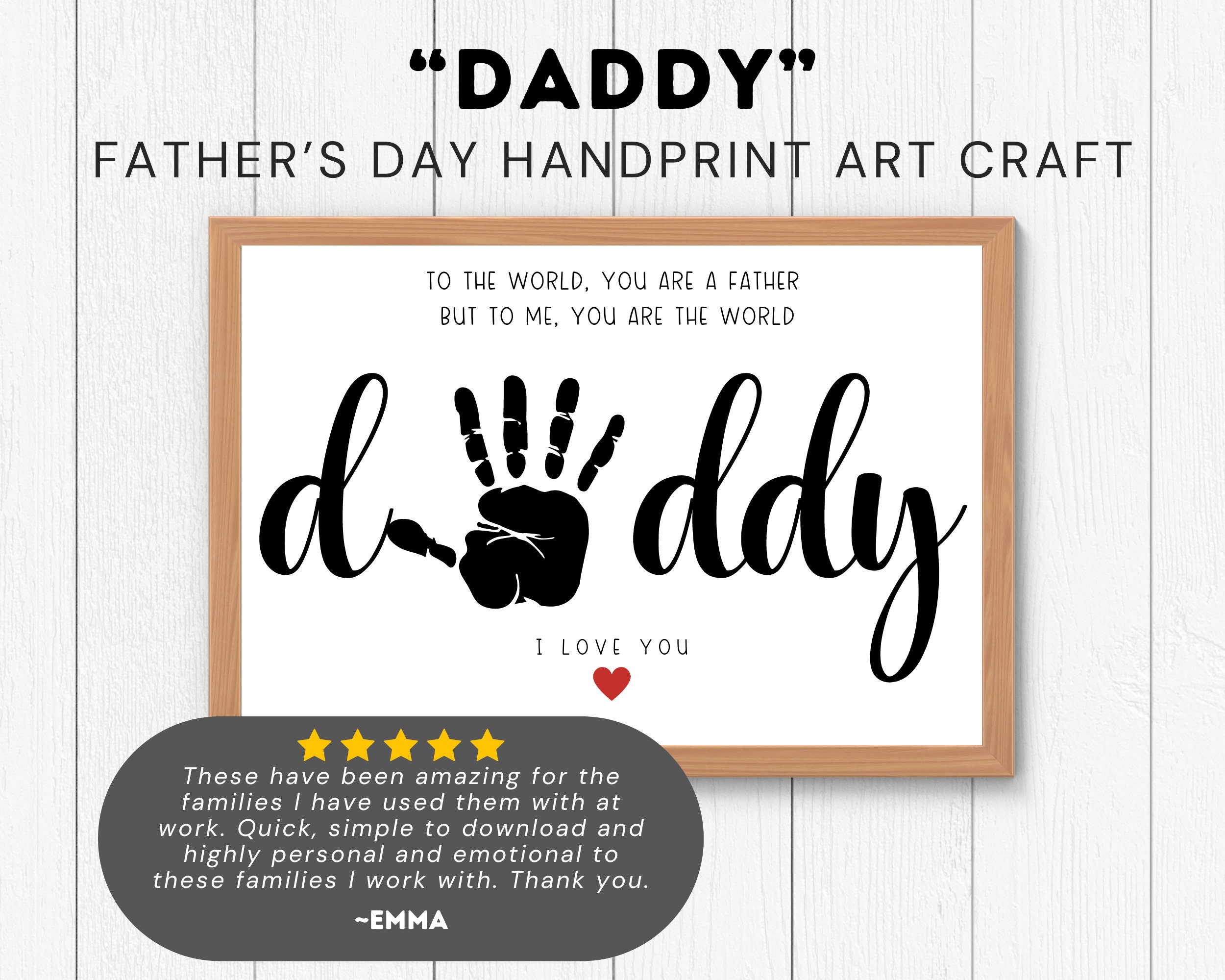 Father's Day Handprint Printable, Handprint Art Ideas for Father's Day ...