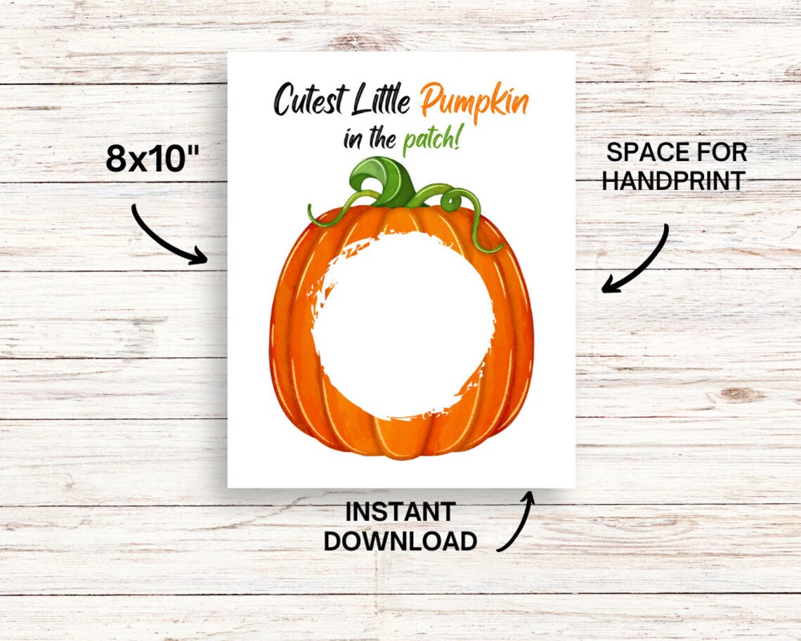 Pumpkin Handprint Art Printable |thanksgiving Handprint Keepsake Craft ...