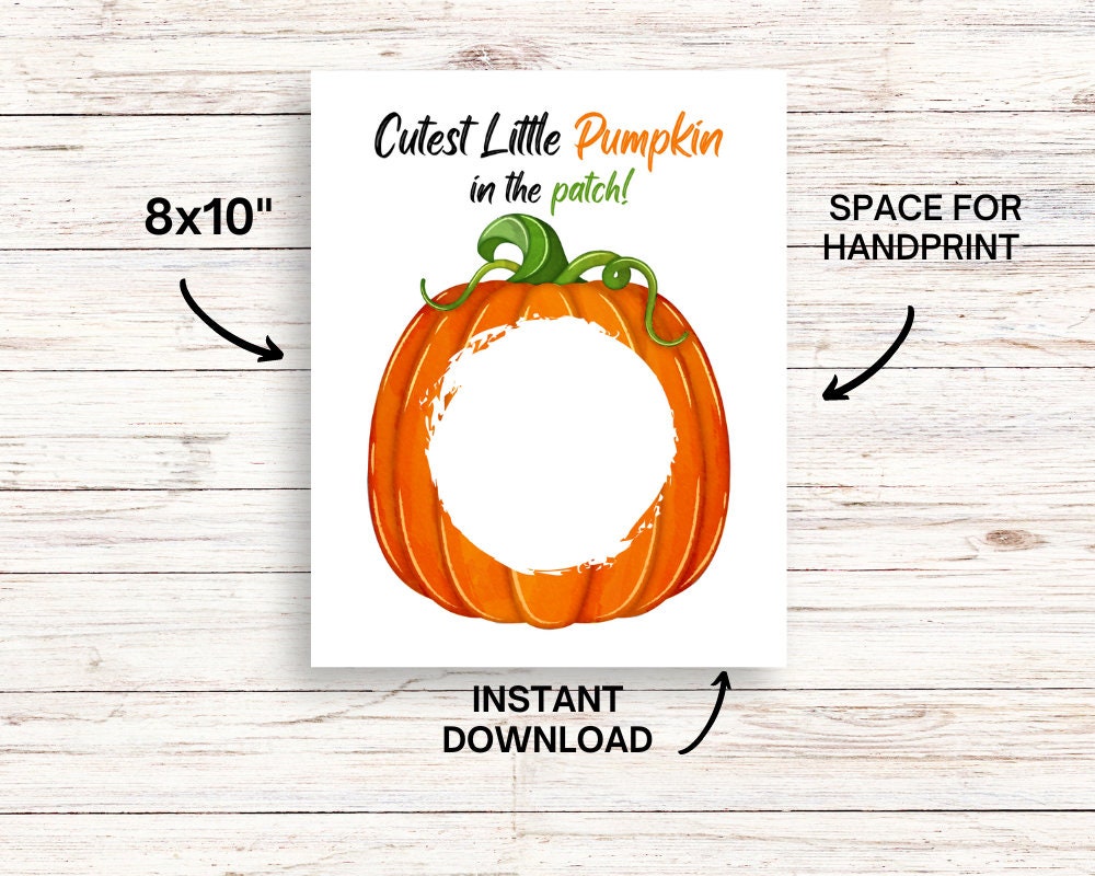 Pumpkin Handprint Art Printable |thanksgiving Handprint Keepsake Craft ...