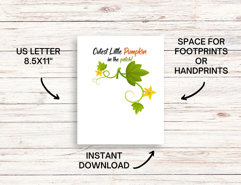 Cutest Little Pumpkin in the Patch Footprint/ Handprint Art Craft ...