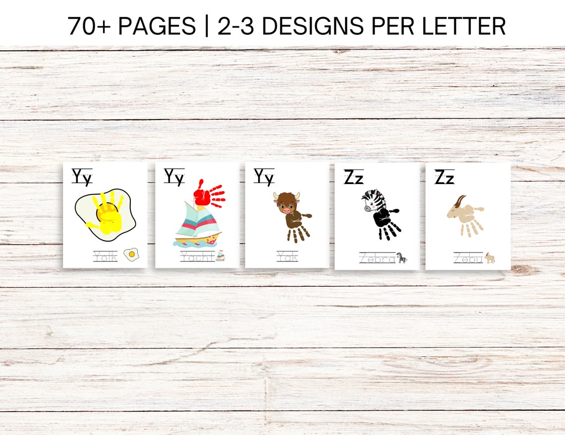 Alphabet Handprint Art Craft Book ABC Handprint Art Book - Etsy