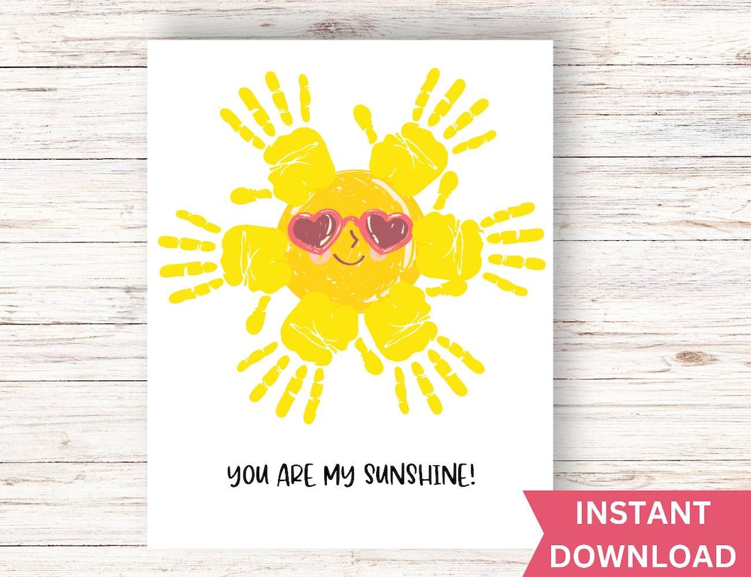 You Are My Sunshine Handprint Art Craft | Baby Handprint Craft ...