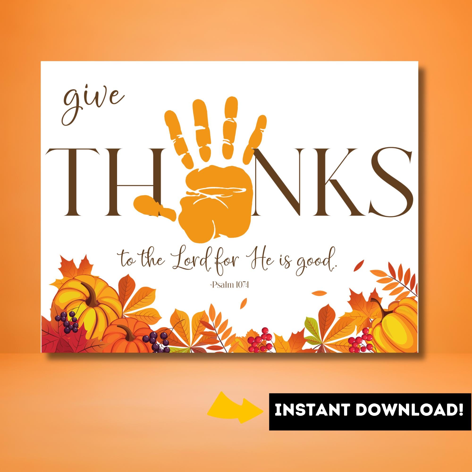 Thanksgiving Handprint Craft for Infants, Christian Fall Handprint Art ...