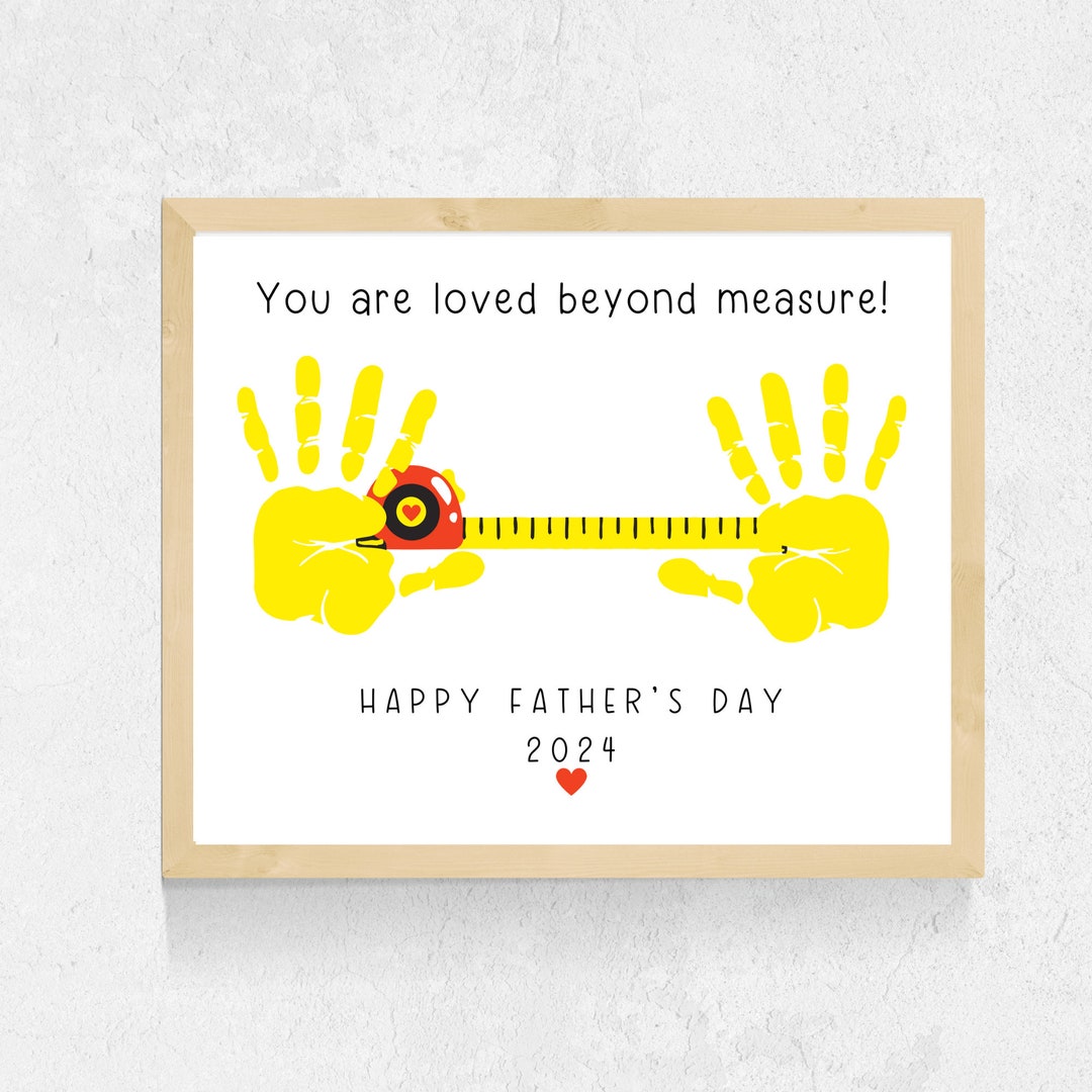 Happy Fathers Day Handprint Art Craft, From Daughter or Son to Dad or ...