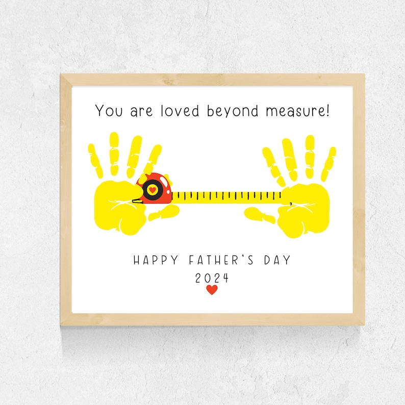 Happy Fathers Day Handprint Art Craft, From Daughter or Son to Dad or ...