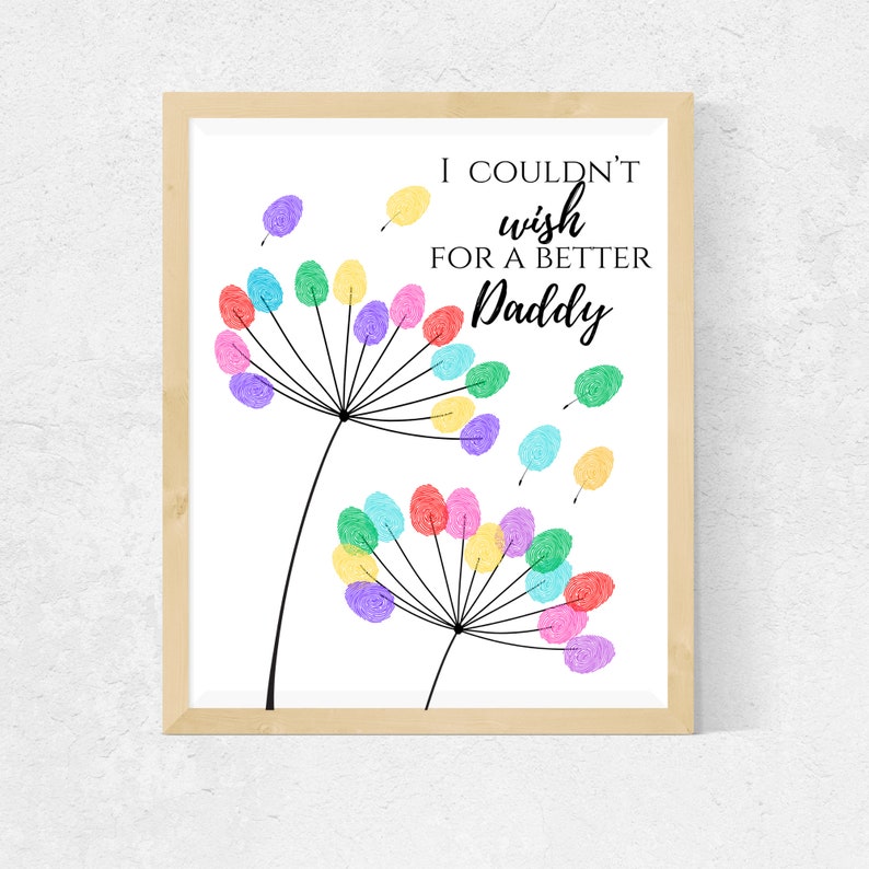 Fathers Day Fingerprint Craft, Toddler Craft Dad Gifts From Kids Gift ...