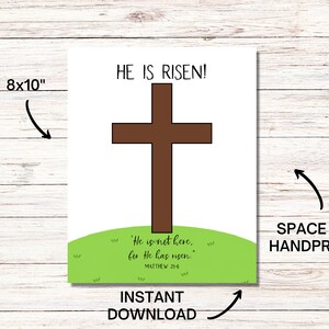 He is Risen Matthew 28:6 Handprint Art Craft| Easter Handprint Craft ...