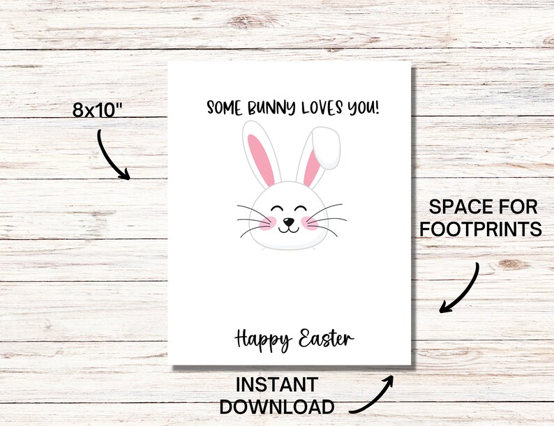 Easter Bunny Footprint Craft | Some Bunny Loves You Footprint Art Craft ...