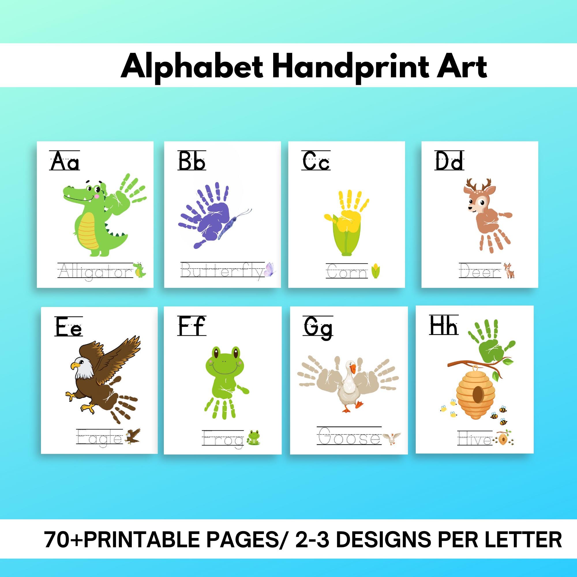 Alphabet Handprint Art Craft Book |ABC Handprint Art Book| Preschool ...