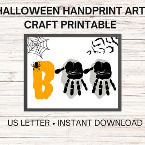 BOO Halloween Handprint Art Craft Keepsake | BOO Handprint Craft| Fall ...