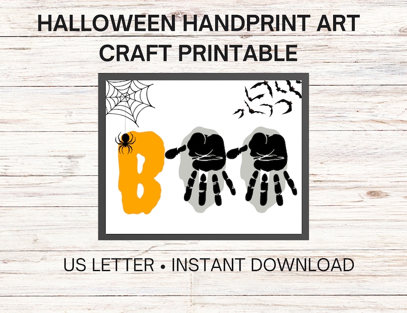 BOO Halloween Handprint Art Craft Keepsake | BOO Handprint Craft| Fall ...
