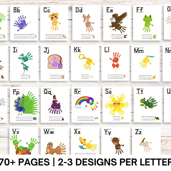 Alphabet Handprint Art - Etsy
