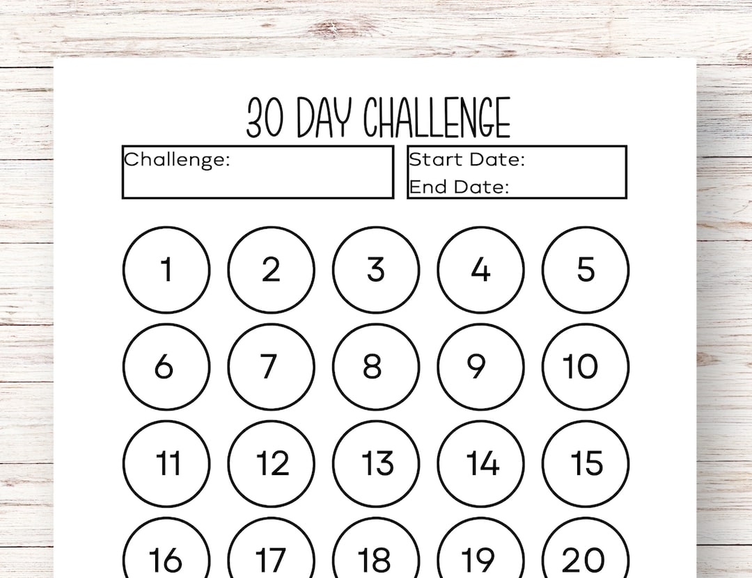 30 Day Challenge Printable Goal Setting Tracker Habits - Etsy UK