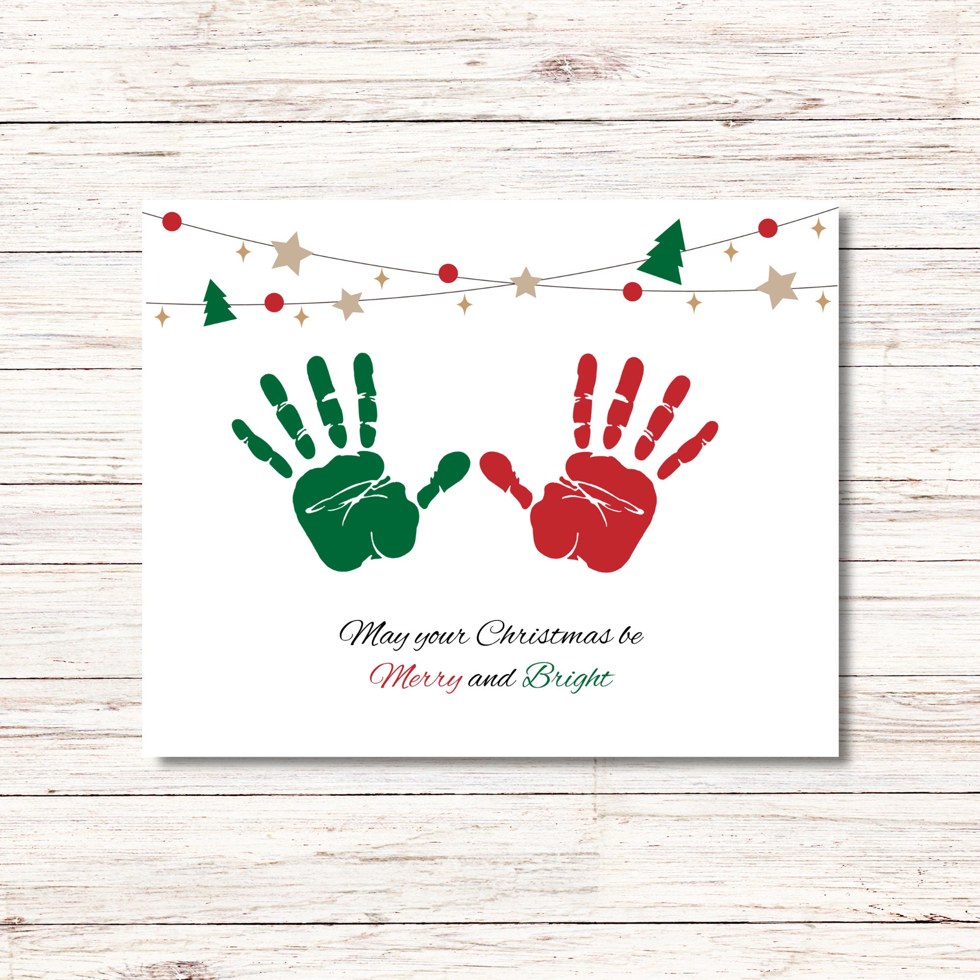 Handprint Christmas Art Craft Keepsake | Kids Handprint Christmas ...