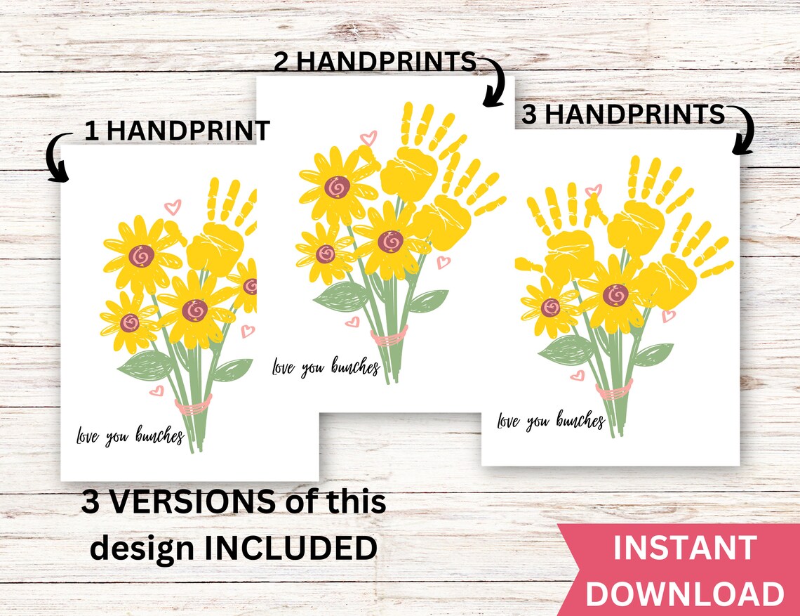 Valentine's Day Handprint Art Craft BUNDLE February Handprint Art Kids ...