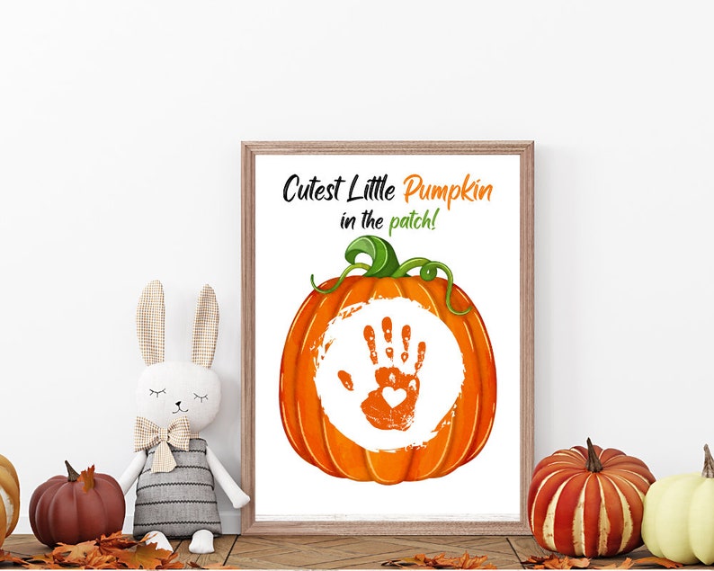 Pumpkin Handprint Art Printable |thanksgiving Handprint Keepsake Craft ...