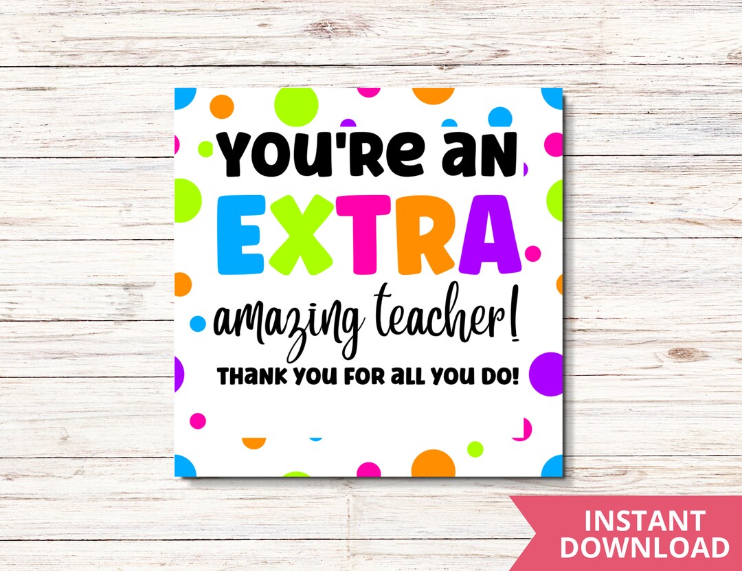 Teacher Appreciation Tags for Gum| Teacher Appreciation Thank You Gift ...