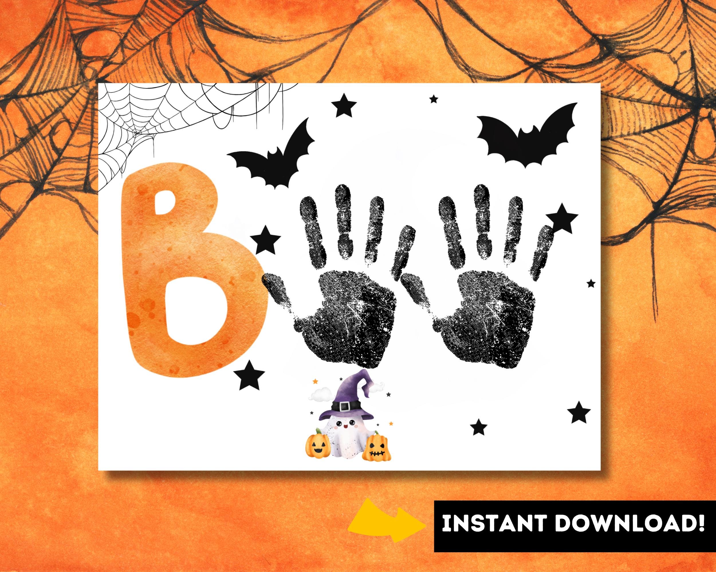 Boo Handprint Craft, Printable Halloween Handprint Art, Halloween BOO ...