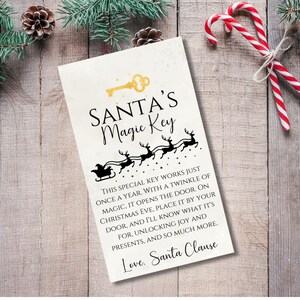 Santas Magic Key Tag Printable, Christmas Eve Magical Key Favor Tag ...