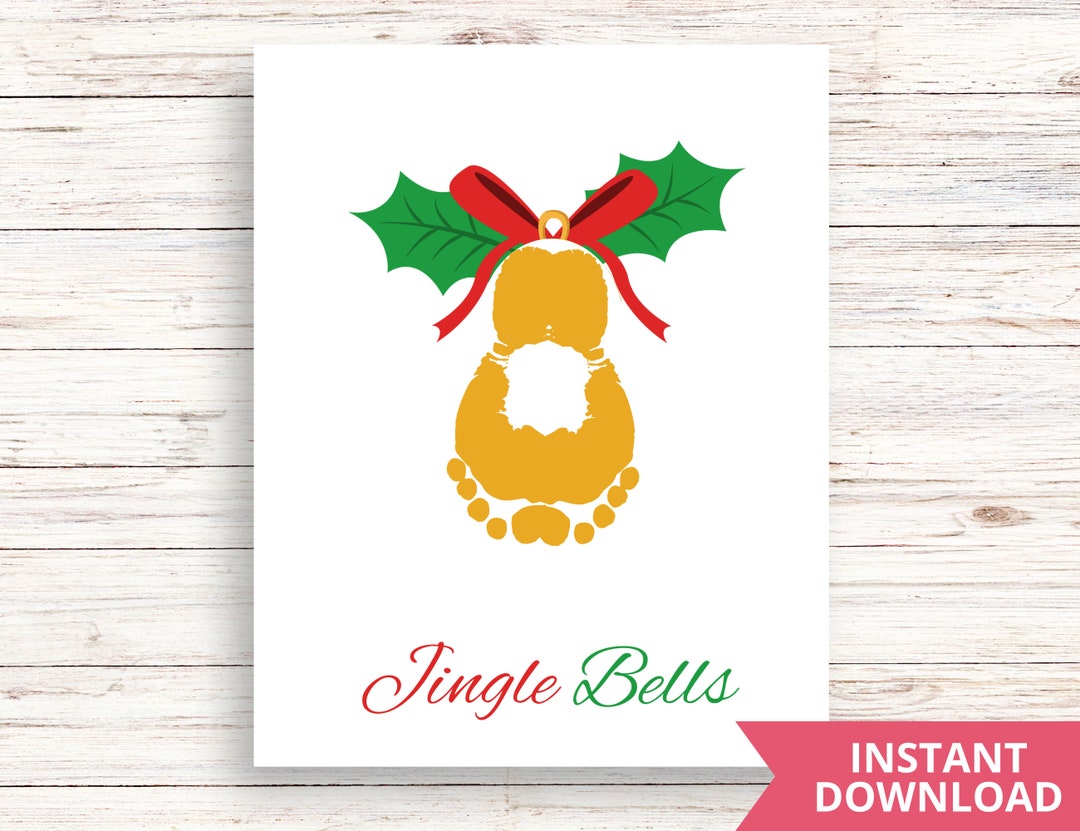 Christmas Bell Footprint Art Craft Keepsake |christmas Footprint Ideas ...