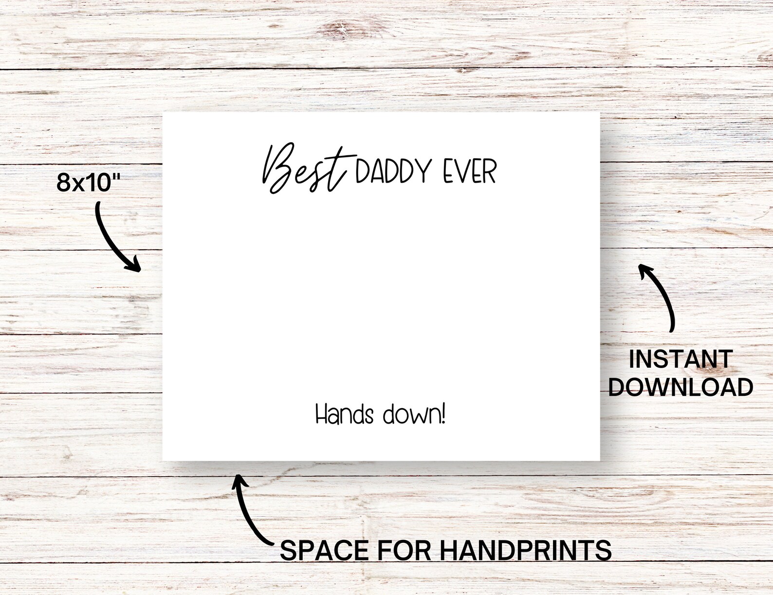 Best Daddy Ever |best Dad Hands Down |father's Day Handprint Art Craft ...