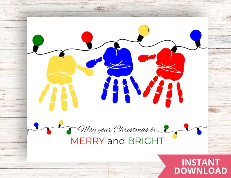 Christmas Lights Handprint Art Craft Kids Christmas Handprint Art ...