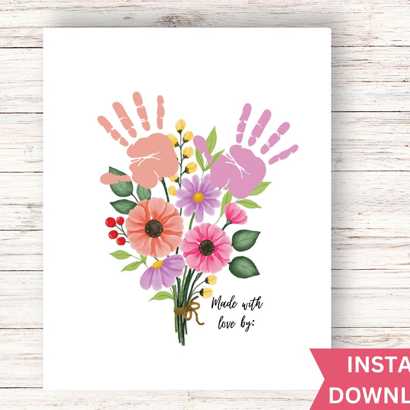Handprint Flower Art - Etsy